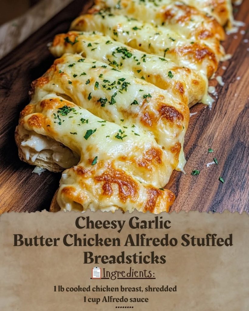 Cheesy Garlic Butter Chicken Alfredo Stuffed Breadsticks – aboutbackpacks